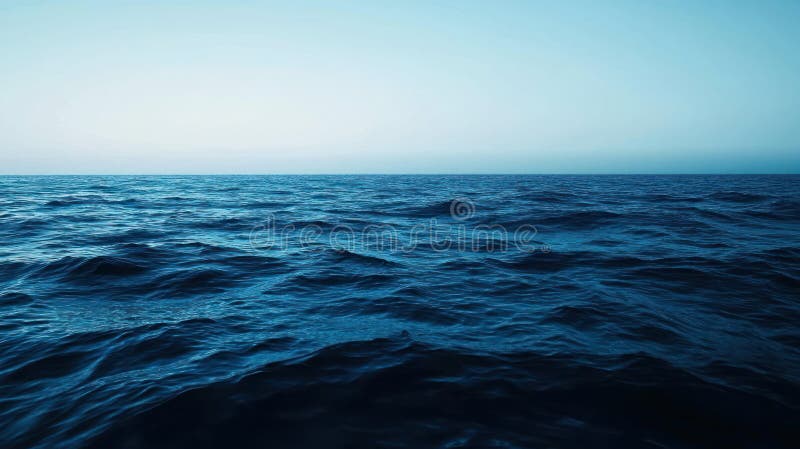 Deep Blue Ocean Ripples Creating Serene Calming Aquatic Atmosphere ...