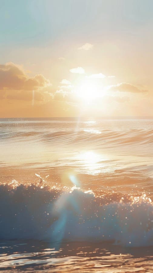 Inspiring Ocean Sunset Background Image Generative AI Stock ...