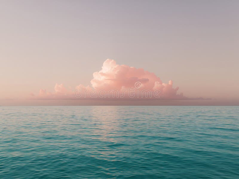 Pink Clouds Over Water. a Serene Landscape with Reflections and ...