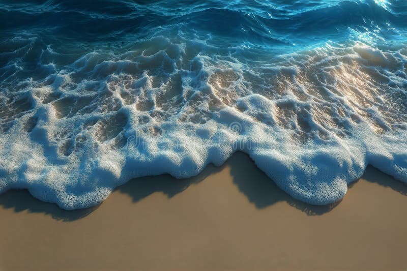 Serene Ocean Waves Gently Lapping on Sandy Beach during Daytime Stock ...