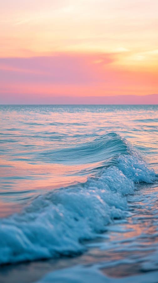 Serene Ocean Waves at Sunset Stock Image - Image of peaceful, outdoors ...