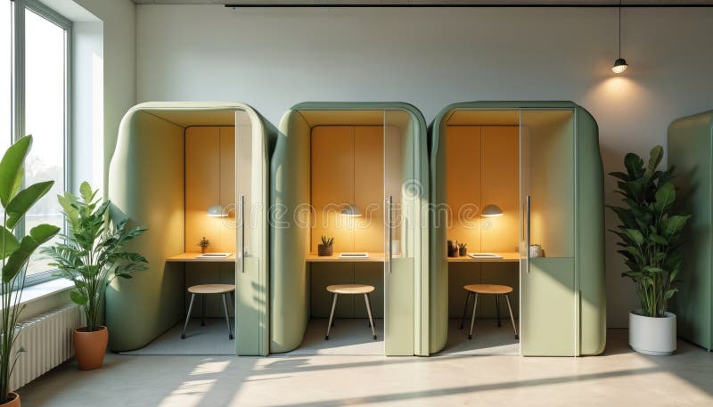 Serene Office Space Designed for Focused Work. Soundproof Pods Create ...