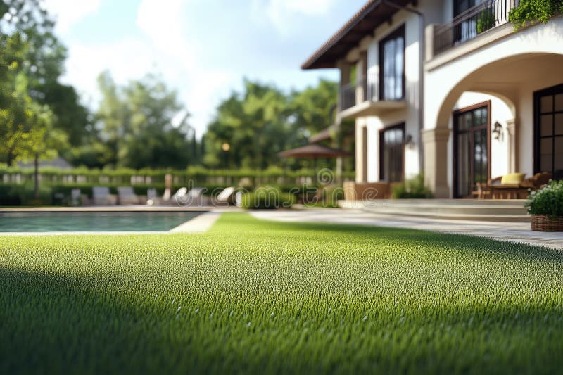 Serene Outdoor Spaces with Beautiful Paspalum Grass. Stock Illustration ...