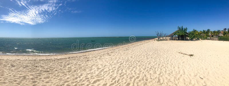 Serene Panoramic Beach View with Clear Blue Sky Editorial Photography ...