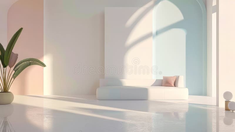Serene Pastel Shades Creating a Tranquil Sanctuary Stock Illustration ...