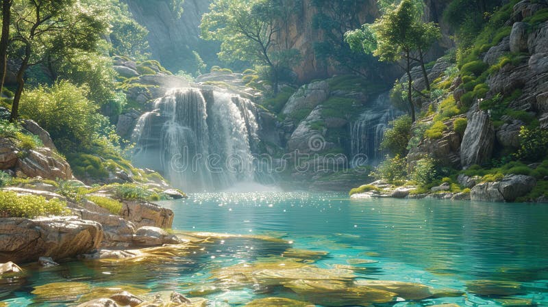 The Serene Path of a River through a Canyon Stock Photo - Image of ...