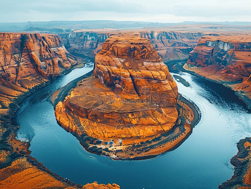 The Serene Path of a River through a Canyon Stock Image - Image of ...