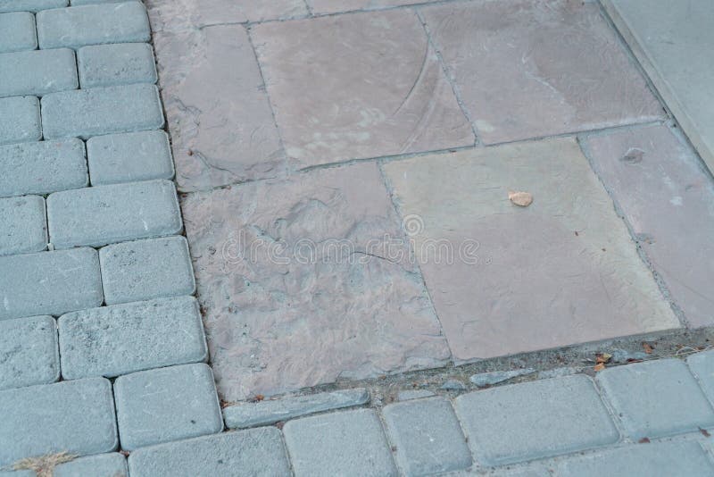 Serene Pathway with Blended Textures of Pavers and Slabs Stock Photo ...