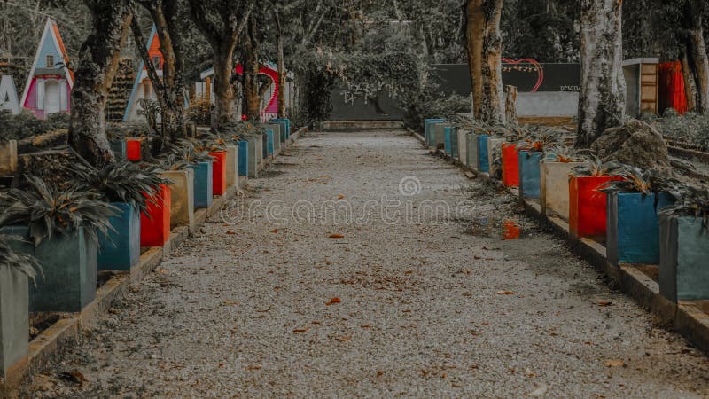 Colorful Pathway in a Tranquil Park Setting Stock Photo - Image of ...