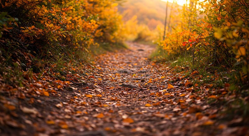 Serene Pathway Under Golden Canopy - Seasonal Transition - Autumn ...