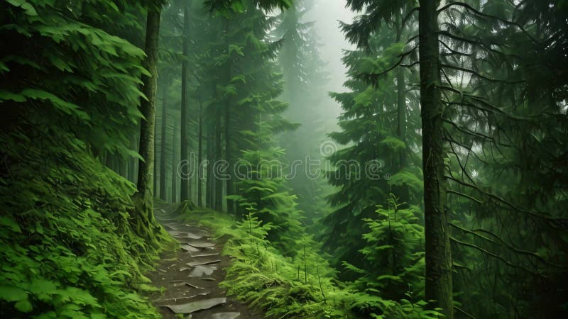 Foggy Mountain Valley with Towering Rocky Cliffs Stock Footage - Video ...