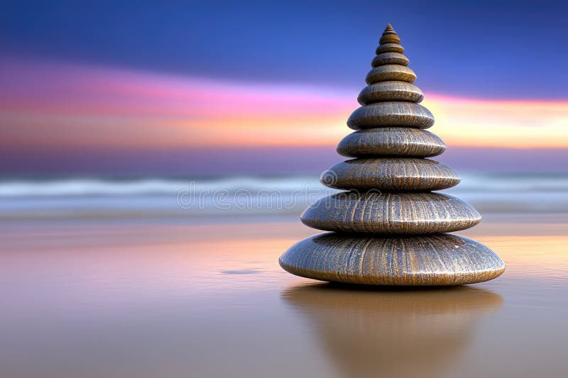 Pebble stack on beach stock image. Image of beach, balance - 2899485