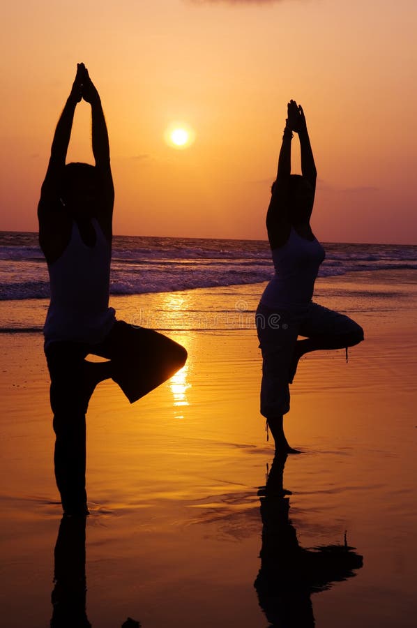 Yoga at Sunset stock photo. Image of calm, healthy, dark - 6802918