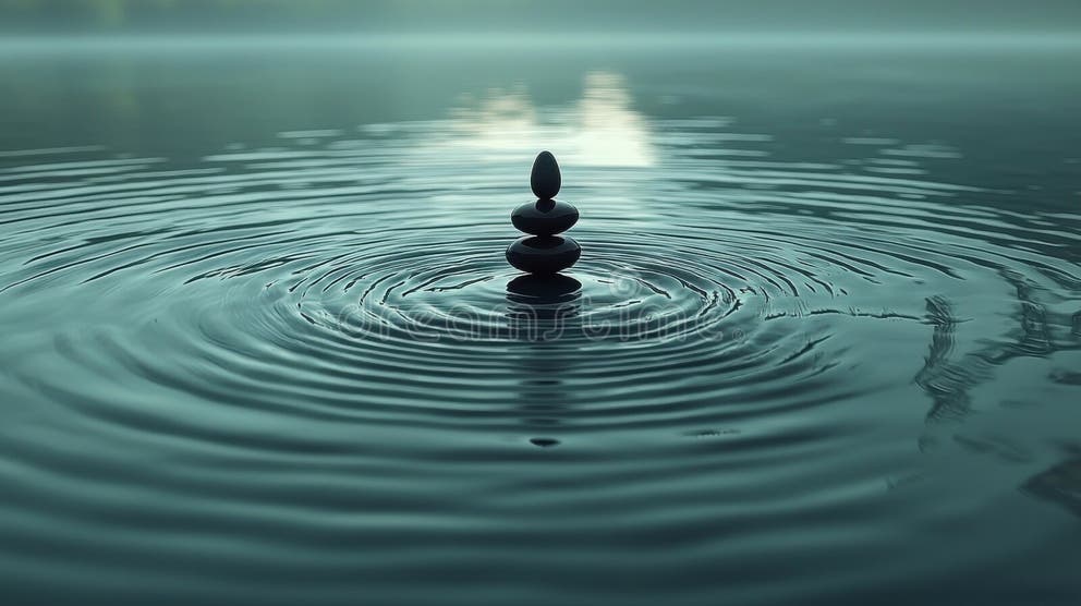 Serene Physics Visualization of Smooth Pond Concentric Ripples from ...