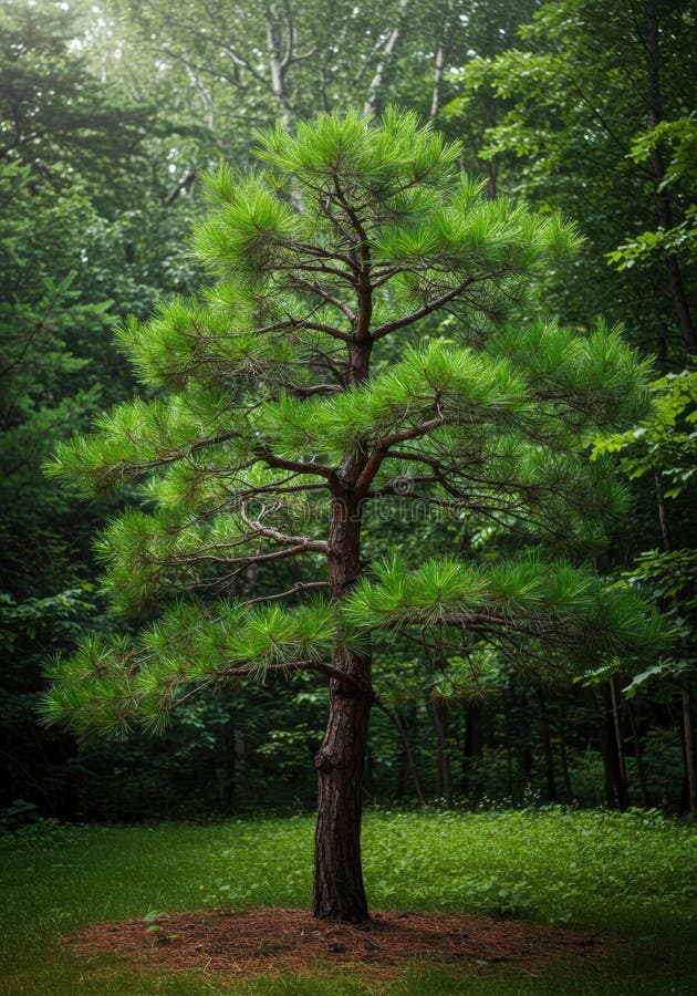 Serene Pine Tree in Lush Forest Setting Captures Nature S Tranquility ...