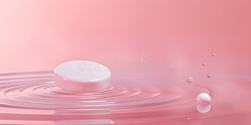 Pink Ripple Effect with Silicone Element on Water Surface Stock ...
