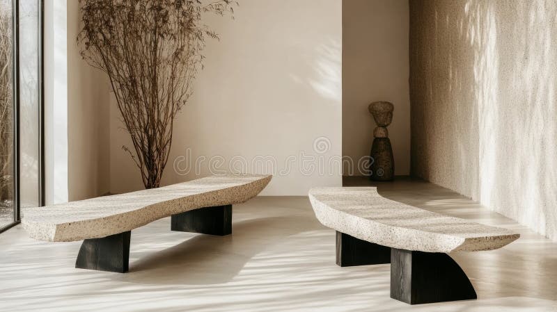 Serene Podcast Studio Minimalist Design with Terrazzo Seating and ...