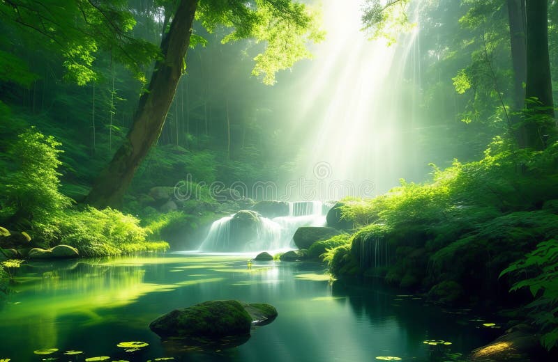 Gentle Waterfall Stock Illustrations – 1,440 Gentle Waterfall Stock ...