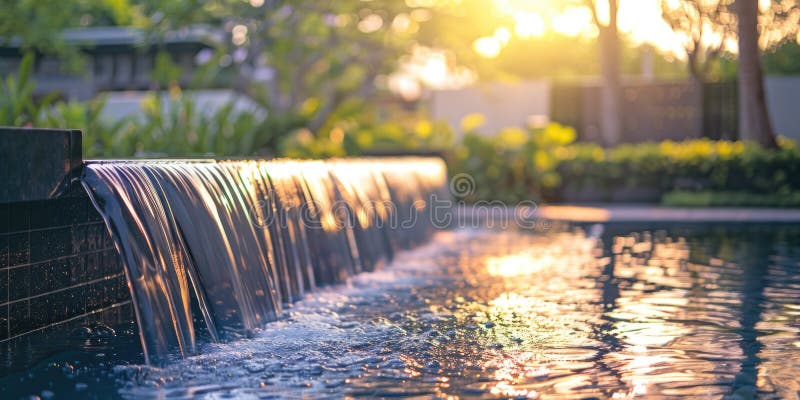 A Serene Pool with a Small Waterfall in the Center, Great for ...