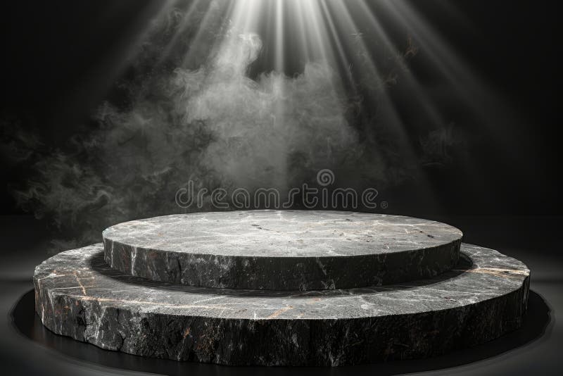 Dark Studio Setting Illuminated Concrete Platform Stock Photos - Free ...