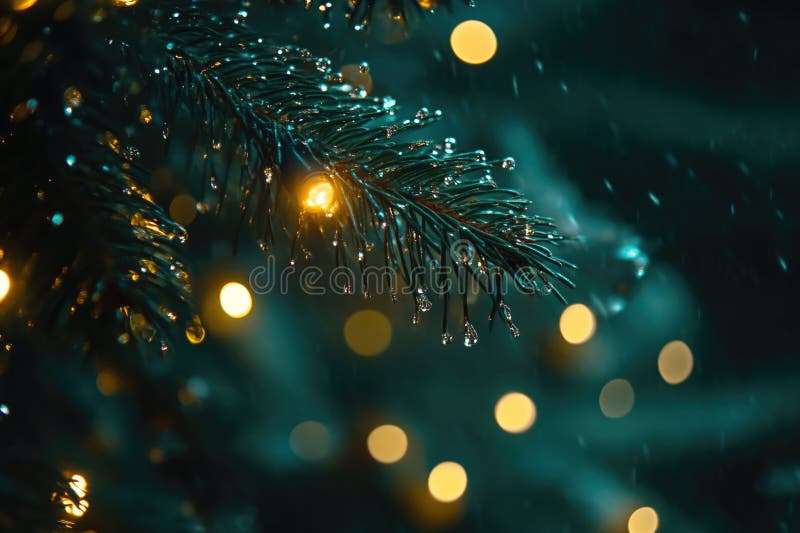 Serene Raindrops: a Glass Perspective on Holiday Magic. Stock ...