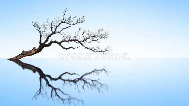Serene Reflection Barren Tree in Still Water Stock Photo - Image of ...