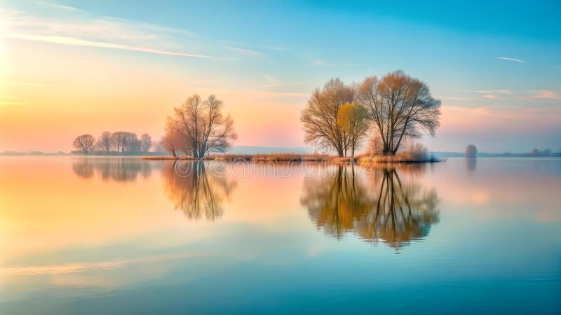 Serene Reflection: a Pastel Dreamscape of Tranquility AI Generated ...