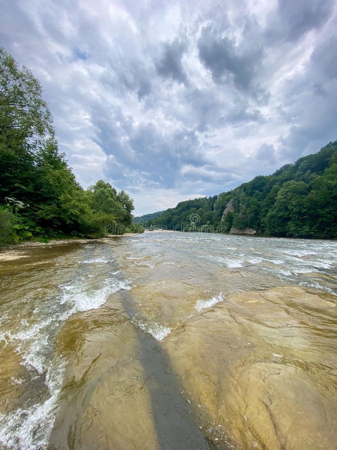 Serene River Winding through Lush Greenery Stock Image - Image of ...