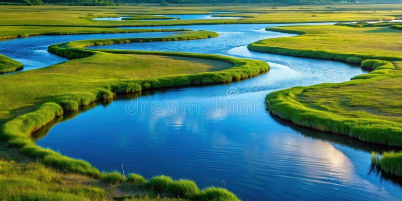 Serene River Valley at Sunrise a Breathtaking Aerial Panorama of ...