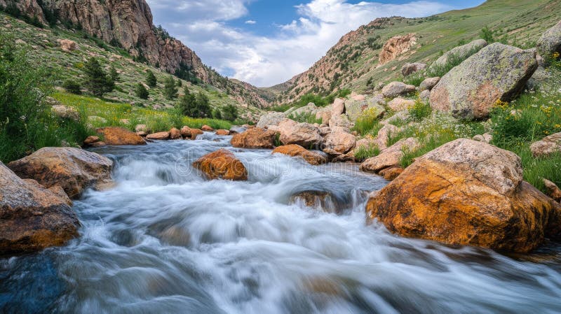 Serene Rocky Mountain Stream Stock Photo - Image of rocky, outdoors: 390036332