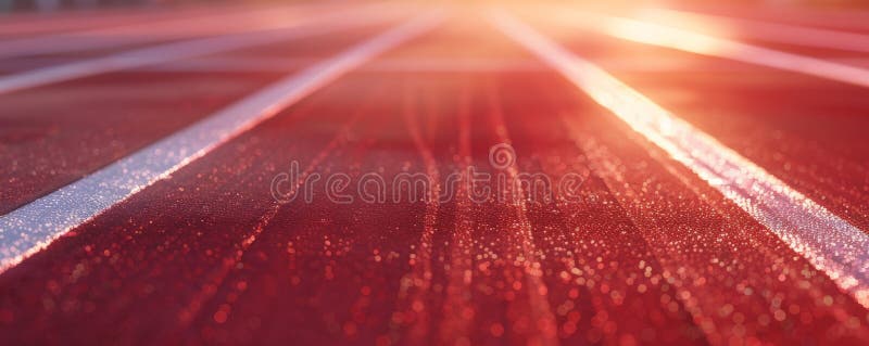 A Serene Running Track Background with a Smooth Red Surface, White Lane ...