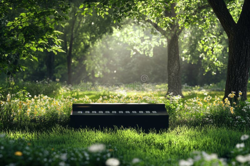 A Unique Piano Nestled in a Lush Green Forest. the Sunlight Pierces ...