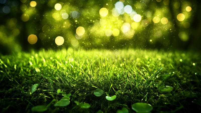 Serene Scene Fresh Green Grass Set Against Bright Soft Background Stock ...