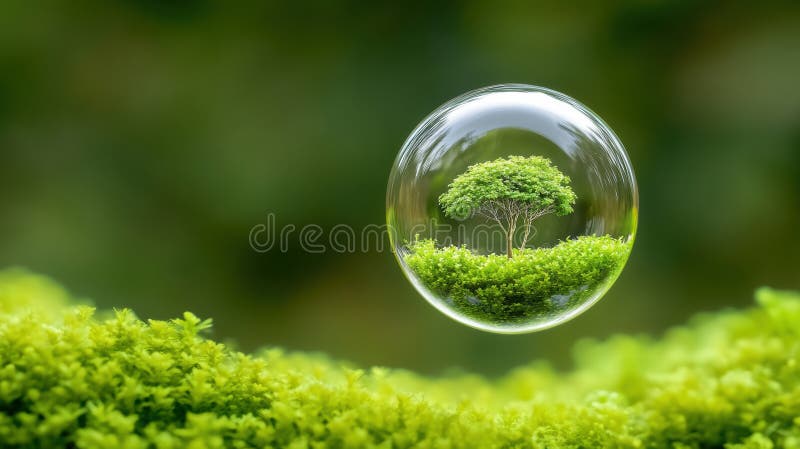 Serene Nature Scene Encapsulated Transparent Bubble Stock Photos - Free ...
