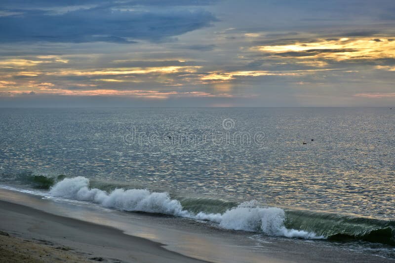 Serene and Scenic Summer Seashore Sunrise Stock Photo - Image of nature ...