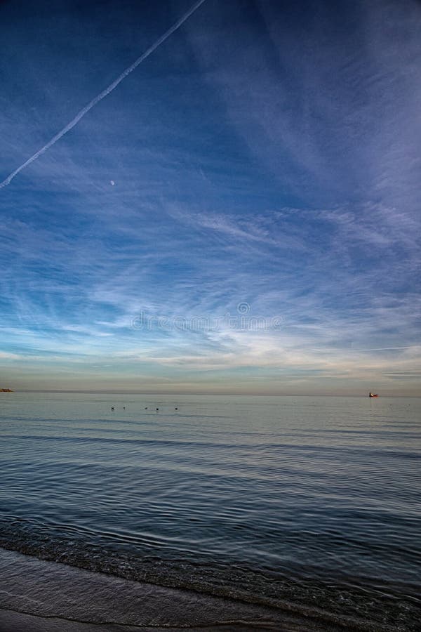Serene Sea Blue Minimalism Landscape Stock Image - Image of summer ...