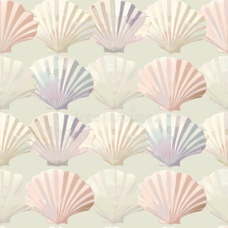 Elegant Seashell and Wave Pattern Textile Design Stock Photo - Image of ...