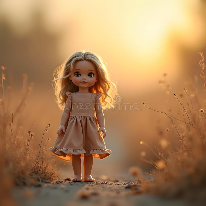 Sundown Serenity: Muted Earth Tones Doll Background Stock Illustration ...