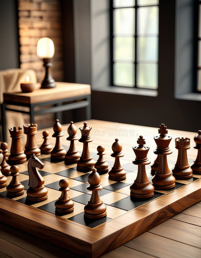 Classic Chess Set by Window Light Stock Image - Image of wooden ...