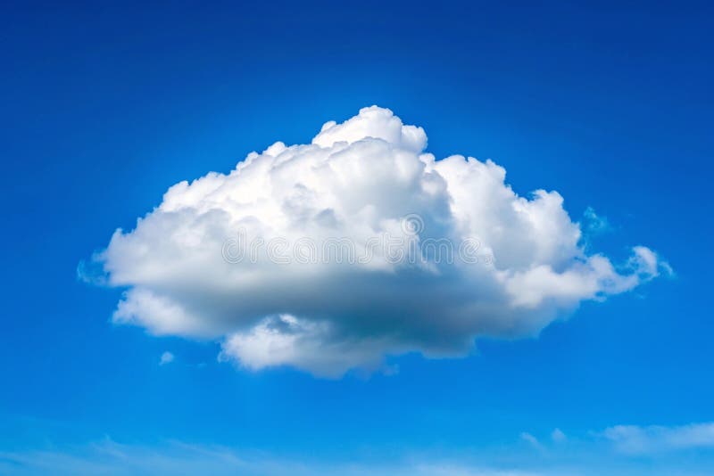 One Small Cloud in the Blue Sky Stock Illustration - Illustration of ...