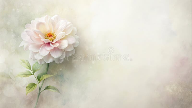 Serene Single Pale Flower on Soft Textured Background. Generative AI ...