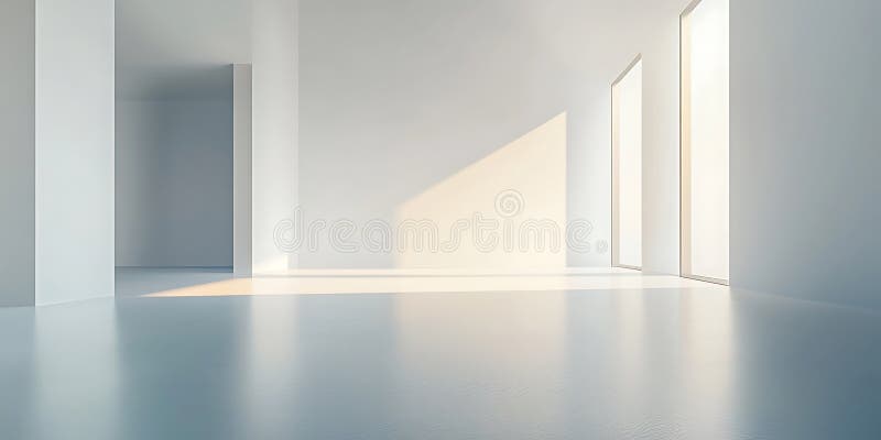 A Serene Space Where Shadows Dance in Harmony with Soft Blue Light and ...