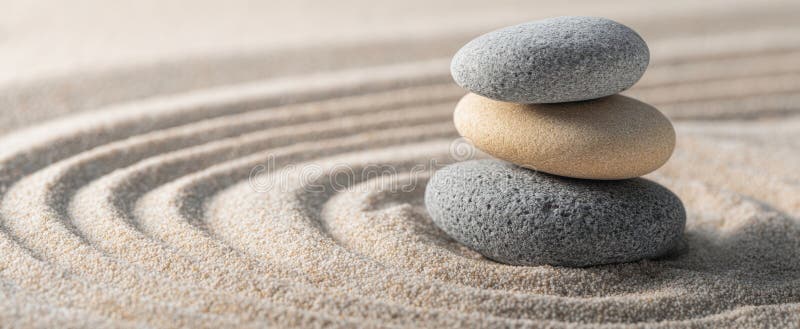 The Serene Stacked Stones Creating a Calming Zen Garden Scene..AI ...