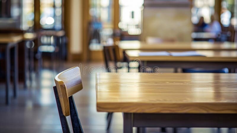 A Serene Study Area in a University Campus Features a Large Communal ...