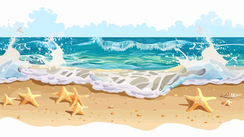 Serene Summer Beach Scene Vector Illustration for Creative Projects ...
