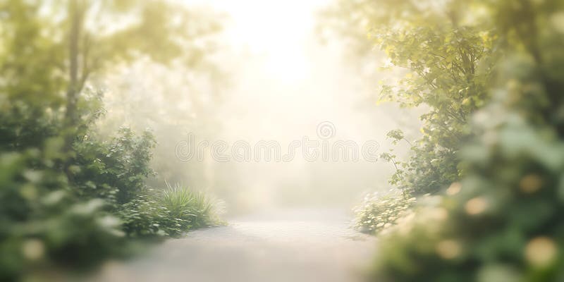 Serene Sunlit Path a Peaceful Nature Background Image Stock ...