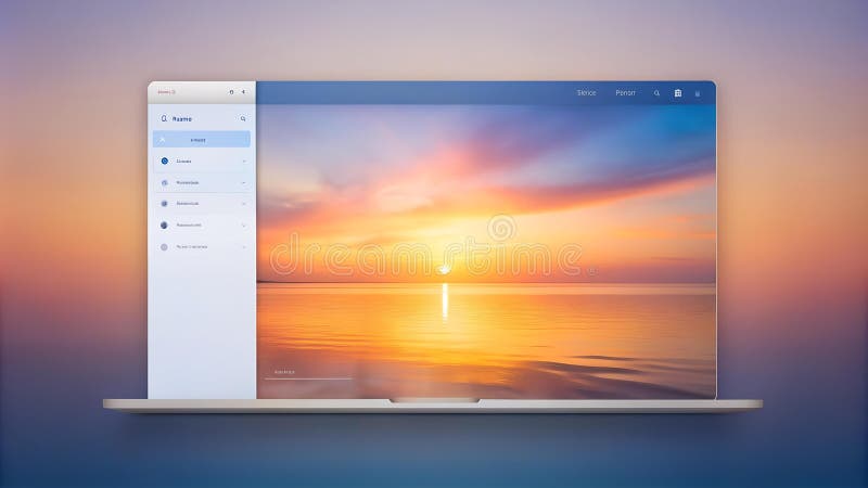 Serene Sunset Gradient: a Minimalist UI Design Concept for a Desktop ...