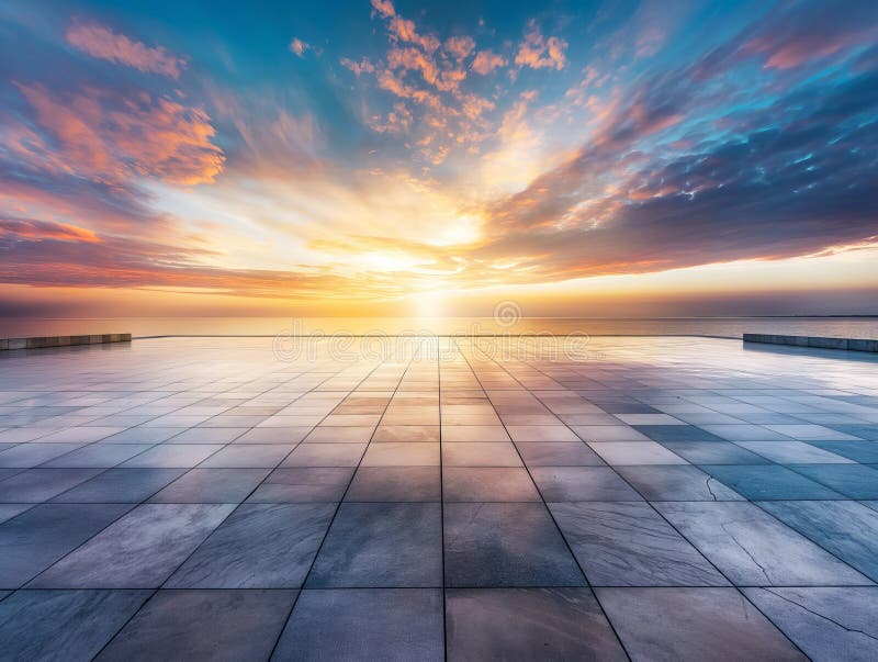 Serene Sunset at the Oceanfront Stock Photo - Image of reflection ...