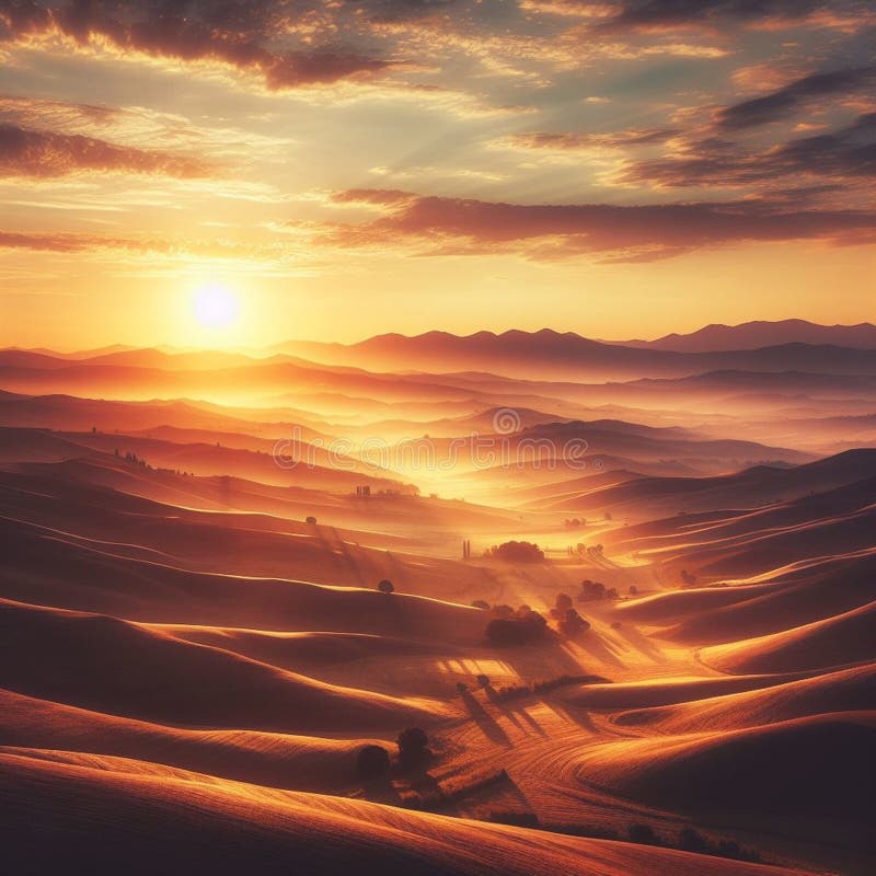 Serene Sunset stock illustration. Illustration of casting - 315983394