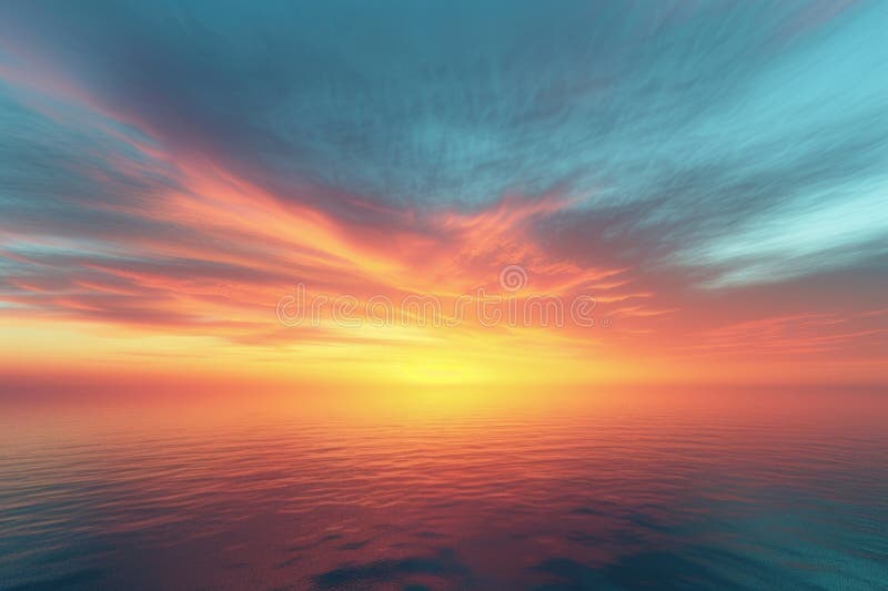 A Serene Sunset Scene Over a Calm Lake Stock Image - Image of evening ...